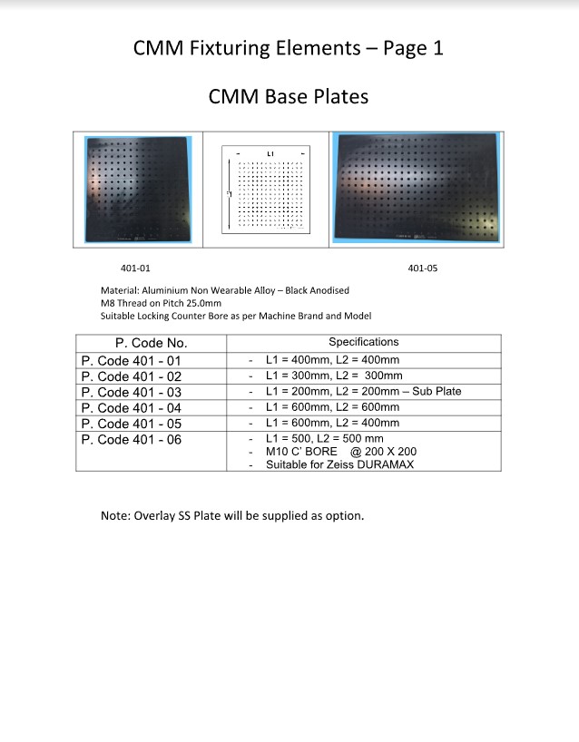 CMM Fixturing Elements – Tulliyam Metrology